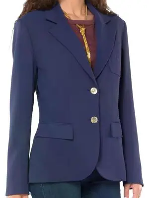 Elisabetta Franchi Logo-embroidered Blazer - Blue