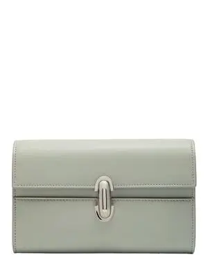 Savette Symmetry Mini Leather Clutch - Light Green
