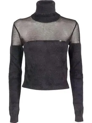 Elisabetta Franchi Roll-neck Knitted Top - Black