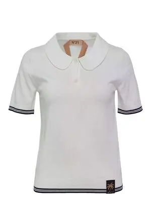 N°21 Short-sleeve Polo Top - White