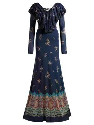 Etro Paisley-print Maxi Dress - Blue