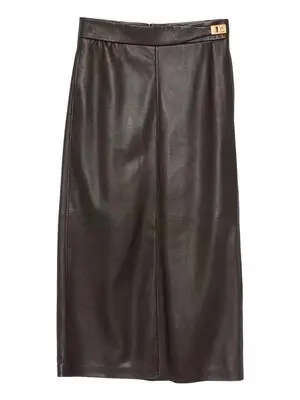 SALVATORE FERRAGAMO Textured-Leather Buckled Skirt