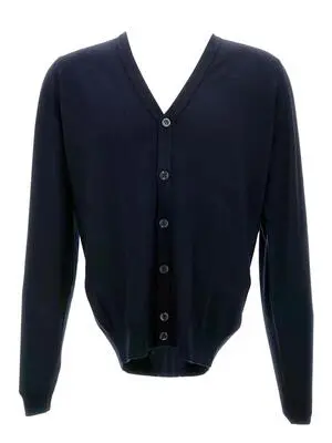 John Smedley Burley V-neck Buttoned Cardigan - Blue