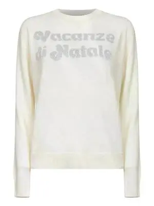 MC2 SAINT BARTH Jacquard Embroidered Sweater - White