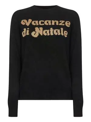 MC2 SAINT BARTH Jacquard-lettering Long-sleeve Sweater - Black