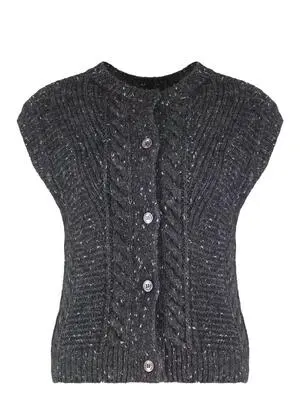 Max Mara Taffy Buttoned Vest - Grey