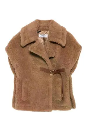 Max Mara Abavo Faux-fur Cape Jacket - Brown