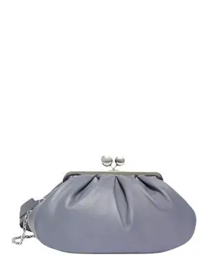 Max Mara Small Prati Pasticcino Pleated Frame-clasp Clutch Bag - Blue