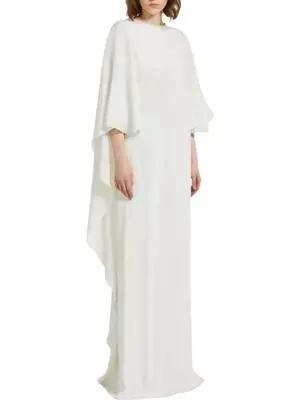 Max Mara Embellished-neckline Maxi Dress - White