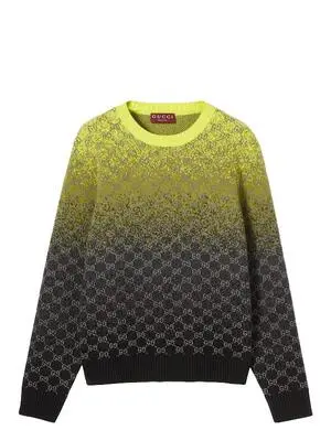 Gucci Gg Wool Cashmere Jacquard Sweater - Green