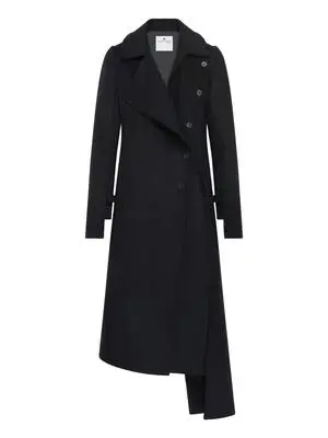COURREGES Oblique Asymmetric Coat - Black