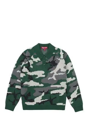 Supreme Small Box Polo Shirt Sweater - Green Camo
