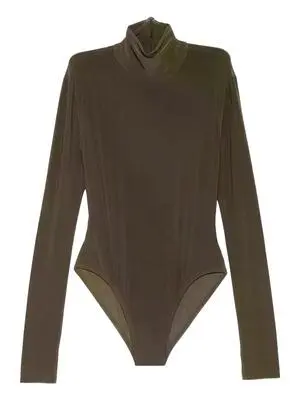 Norma Kamali Long-sleeve High-neck Bodysuit - Brown