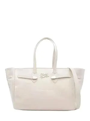SECRET PON-PON Logo-plaque Shoulder Bag - White