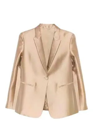Alberta Ferretti Buttoned Peak-lapel Jacket - Neutrals