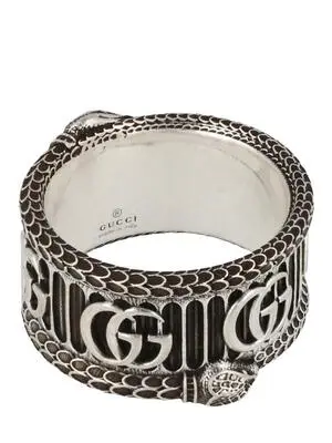Gucci Gg Marmont Snake Ring - Silver