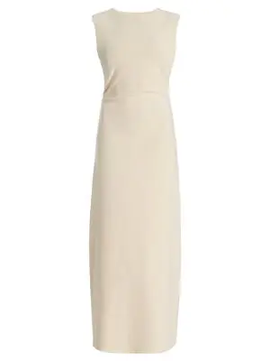 BIRROT LAY2 Drape Crepe Dress White