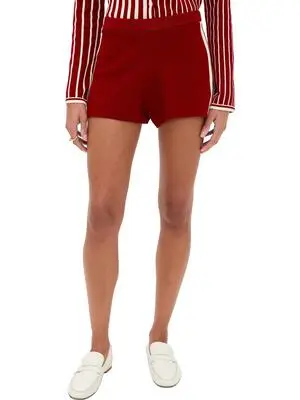 STATE & LAKE Varsity Track Short - Burgundy/white