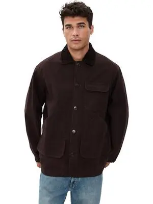 ALEX MILL Canvas Frontier Jacket - Dark Chocolate