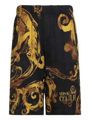 Versace Signature Print Shorts - Black
