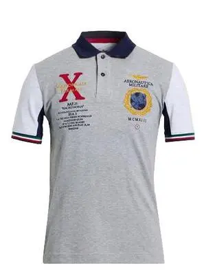 AERONAUTICA MILITARE Polo Shirt Light Size Cotton, Elastane - Grey