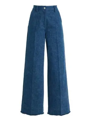 Michael Kors Cropped Wide-leg Jeans - Blue