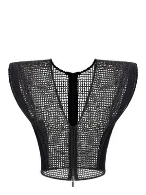 MATICEVSKI Openwork Cotton-Blend Kombat Top