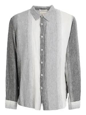 CROSSLEY Man Shirt Light Grey Size L Linen