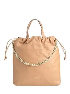 TWINSET Cream Cow Leather Bucket Bag - Beige
