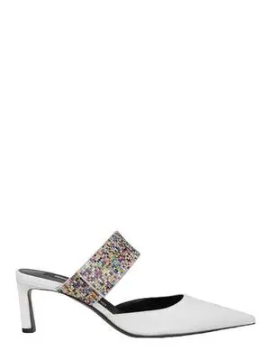 SERGIO ROSSI Leather Mules - White