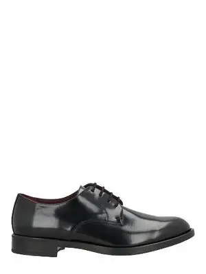 ANTICA CUOIERIA Lace-up Glossed-leather Derby Shoes - Black