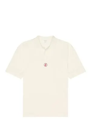 JW Anderson Anchor Embroidery Polo In Cream - Off White