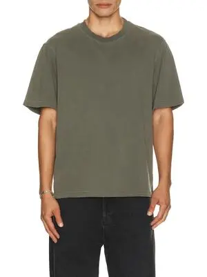 AGOLDE Asha Mock Neck Tee In Brown - Millstone
