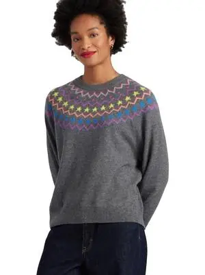 Chinti & Parker Wool Cashmere Star Yoke Sweater - Grey