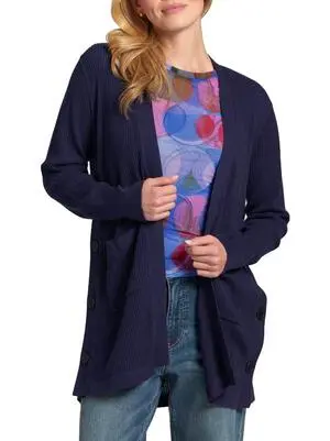 APNY Open Stitch Long Cardigan - Navy