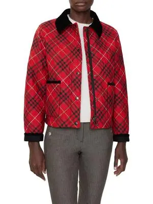 Burberry Oldham Check Quilted Barn Jacket - Poppy Ip Check