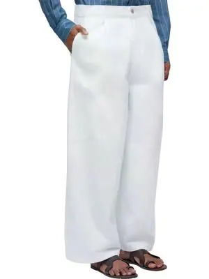 OSKLEN Button-fastening Wide-leg Trousers - White