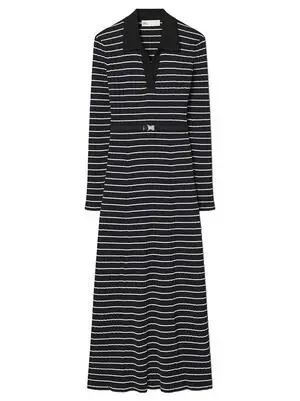 Tory Burch Cotton Knit Polo Dress - Navy Classic Stripe