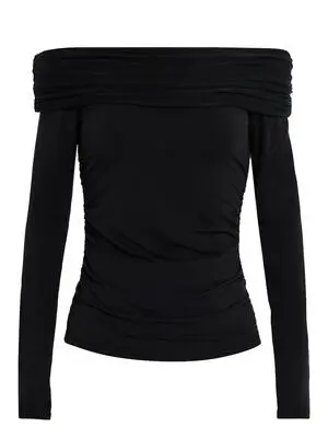Veronica Beard Chaiya Off-the-shoulder Jersey Top - Black