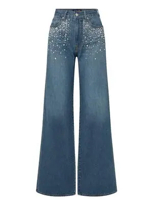 VERONICA BEARD Kasey Embellished Wide-Leg Jeans