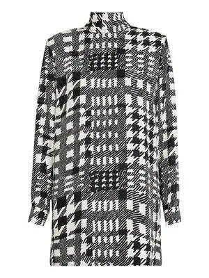 Libertine Peggys Houndstooth Silk Blouse - Whtblk