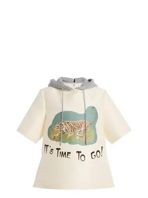 Brandon Maxwell The Aine Hooded Wool-Silk Top Multi