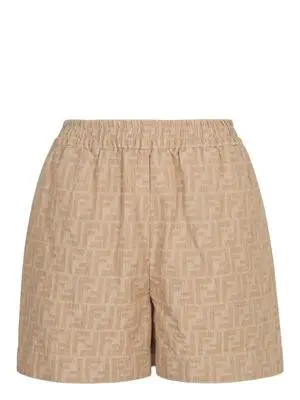 Fendi Cotton Linen Shorts - Beige