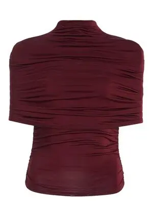 Lapointe Ruched Jersey Top - Burgundy