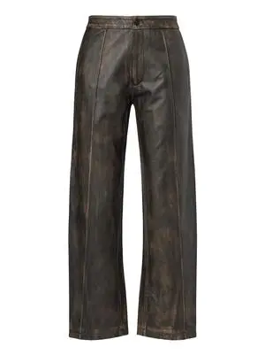 JACQUES WEI High-rise Wide-leg Leather Pants - Brown