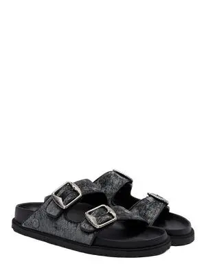 BIRKENSTOCK Arizona Velvet Sandals - Grey
