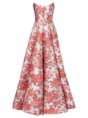 MARKARIAN Laila Floral Brocade Gown - Pink