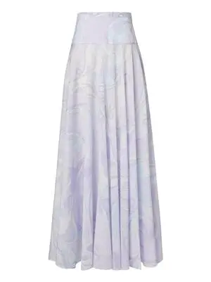 Emilio Pucci Orchidee Cotton Maxi Skirt - Purple