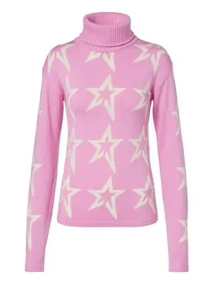 Perfect Moment Star Dust Wool Turtleneck Sweater - Pink