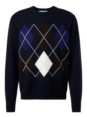 Arch4 Argyle Cashmere Sweater - Blue